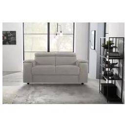 2-Sitzer NICOLETTI HOME "Seattle" Sofas Gr. B/H/T: 170cm x 84cm x 99cm, Dickleder, ohne Relaxfunktion, grau Breite 170 cm, wahlweise mit oder ohne elektrischer Relaxfunktion