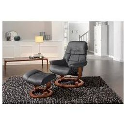 Relaxsessel stressless "Ruby" Sessel Gr. Leder PALOMA, Fuß Braun, B/H/T: 79cm x 98cm x 76cm, grau (rock paloma) mit Classic Base, Größe M, Gestell Eiche, Wenge, Braun & Schwarz