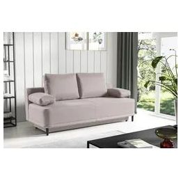 Schlafsofa WERK2 "Street" Sofas Gr. B/H/T: 200cm x 93cm x 93cm, Struktur fein, beige 2-Sitzer Sofa und Schlafcouch mit Federkern & Bettkasten