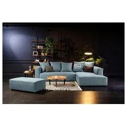 Ecksofa Tom Tailor HOME "HEAVEN CASUAL XL" Sofas Gr. B/H/T: 302cm x 85cm x 221cm, Struktur grob TCU, Recamiere rechts, mit Bettfunktion-mit Bettkasten, blau (fresh blue tcu 6) aus der COLORS COLLECTION, wahlweise mit Bettfunktion & Bettkasten