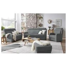 3-Sitzer VILLA BECK "Varese" Sofas Gr. B/H/T: 195cm x 102cm x 83cm, Microfaser-Flock, mit Sitzvorzug und Bettkasten, grau (7 anthrazit) Kopfteilverstellung, wahlweise mit Sitzvorzug, in Sitzhöhe 49 cm