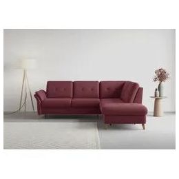 Sit & More Ecksofa SIT & MORE "Göteborg" Sofas Gr. B/H/T: 250cm x 90cm x 226cm, Luxus-Microfaser Florence, Ottomane rechts, mit Bettfunktion-mit Bettkasten, rot (bordeaux) Sitztiefenverstellung und Federkern, wahlweise mit Bettfunktion