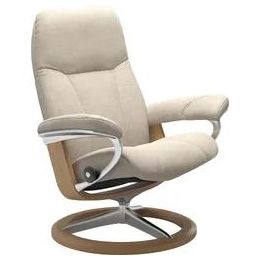 Relaxsessel stressless "Consul", beige (beige jasmine), B:91cm H:102cm T:79cm, Leder BATICK: BATICK ist ein leicht korrigiertes, durchgefärbtes und genarbtes Möbelleder, bei dem die meisten Unebenheiten und Spuren in der Regel entfernt wurden., Leder PALOMA: PALOMA ist ein durchgefärbtes Semianilin-Möbelleder mit natürlicher Narbung., ROHLEDER Stoff Q2 FARON: Ein fester zuverlässiger Bouclu00e9 mi