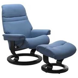 Relaxsessel stressless "Sunrise", blau (lazuli blau), Material Bezug, Ausführung Funktion, Größe B/H/T, Leder BATICK: BATICK ist ein leicht korrigiertes, durchgefärbtes und genarbtes Möbelleder, bei dem die meisten Unebenheiten und Spuren in der Regel entfernt wurden., Leder PALOMA: PALOMA ist ein durchgefärbtes Semianilin-Möbelleder mit natürlicher Narbung., ROHLEDER Stoff Q2 FARON: Ein fester zu