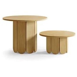 Couchtisch WOODMAN "Soft" Tische Gr. B/H/T: 78cm x 40,9cm x 78cm, beige (natur + natur natur) besonderes Design, Breite 78 cm