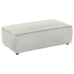 Hocker W.Schillig "around-the-block" Gr. B/H/T: 120cm x 39cm x 60cm, Longlife fabric Flachgewebe T88, silberfarben (silver grey t88) mit eleganter Biese