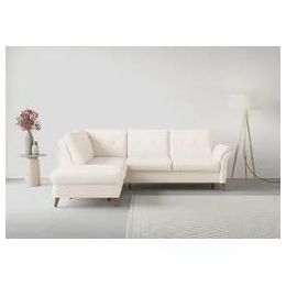 Sit & More Ecksofa SIT & MORE "Göteborg" Sofas Gr. B/H/T: 250cm x 90cm x 226cm, Luxus-Microfaser ALTARA NUBUCK, Ottomane links, mit Bettfunktion-mit Bettkasten, beige (creme) Sitztiefenverstellung und Federkern, wahlweise mit Bettfunktion