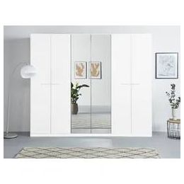 Drehtürenschrank Rauch "Kleiderschrank Schrank Garderobe TOPSELLER OTELI inkl. Inneneinteilung" Schränke Gr. B/H/T: 270cm x 229cm x 54cm, Mit Spiegel, weiß mit 3 Innenschubladen extra Böden optional Spiegel MADE IN GERMANY