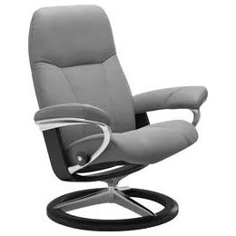 Relaxsessel stressless "Consul", grau (wild dove batick), B:91cm H:102cm T:79cm, Leder BATICK: BATICK ist ein leicht korrigiertes, durchgefärbtes und genarbtes Möbelleder, bei dem die meisten Unebenheiten und Spuren in der Regel entfernt wurden., Leder PALOMA: PALOMA ist ein durchgefärbtes Semianilin-Möbelleder mit natürlicher Narbung., ROHLEDER Stoff Q2 FARON: Ein fester zuverlässiger Bouclu00e9 