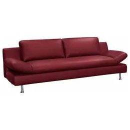 3-Sitzer Places of Style "Redding" Sofas Gr. B/H/T: 221cm x 80cm x 90cm, NaturLEDER Madras, rot in Naturleder