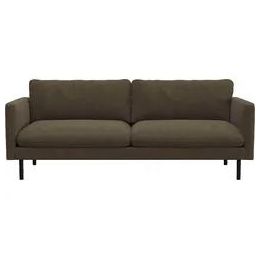 3,5-Sitzer FLEXLUX "Bolzano, Megasofa, aktuelles Design" Sofas Gr. B/H/T: 207cm x 61cm x 90cm, Lederoptik, braun (camel brown) sehr bequem durch Kaltschaum, im Sitz, lose Sitz -& Rückenkissen