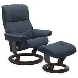 Relaxsessel stressless "Mayfair" Sessel Gr. Microfaser DINAMICA, Classic Base Wenge, Relaxfunktion-Drehfunktion-PlusTMSystem-Gleitsystem, B/H/T: 75cm x 99cm x 73cm, blau (blue dinamica) mit Hocker, Classic Base, Größe S, M & L, Gestell Wenge