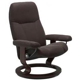 Relaxsessel stressless "Consul" Sessel Gr. Leder PALOMA, Classic Base Braun, PlusTMSystem-Gleitsystem-Relaxfunktion-Drehfunktion-Kopfstützenverstellung-Rückteilverstellung, B/H/T: 72cm x 94cm x 70cm, braun (chocolate paloma) mit Classic Base, Größe S, Gestell Braun