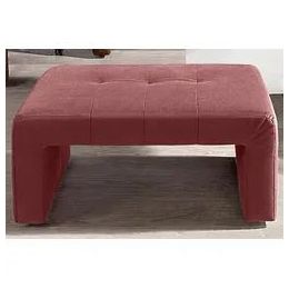 Polsterhocker exxpo - SOFA FASHION Hocker Gr. B/H/T: 100cm x 49cm x 54cm, NaturLEDER, rot (bordeaux) Breite 100 cm