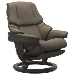 Relaxsessel stressless "Reno" Sessel Gr. Leder BATICK, PowerTM Leg & Back-Classic Base Wenge-M, B/H/T: 79cm x 98cm x 78cm, braun (mole batick) elektrisch verstellbar, optional 2-motorisch, Größe M & L