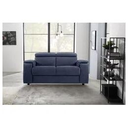 2-Sitzer NICOLETTI HOME "Seattle" Sofas Gr. B/H/T: 170cm x 84cm x 99cm, Luxus-Microfaser Wildlederoptik, ohne Relaxfunktion, blau Breite 170 cm, wahlweise mit oder ohne elektrischer Relaxfunktion