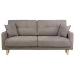 2-Sitzer Home Affaire "Triplo" Sofas Gr. B/H/T: 165 cm x 89 cm x 100 cm, Luxus-Microfaser weich, grau (taupe) mit Steppung im Rückenbereich, incl. Zierkissen, BTH: 16510089 cm