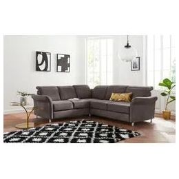 Sit & More Ecksofa SIT & MORE "Darwin L-Form" Sofas Gr. B/H/T: 249cm x 83cm x 229cm, Luxus-Microfaser Florence, langer Schenkel rechts, ohne Kopfteilverstellung-ohne Bettfunktion-ohne Schubladenstauraum, braun (mocca) inklusive Federkern, wahlweise mit Kopfteilverstellung, Bettfunktion