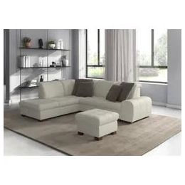 Sit & More Ecksofa SIT&MORE "Luxor L-Form" Sofas Gr. B/H/T: 259 cm x 82 cm x 224 cm, Soft clean, Ottomane links, ohne Bettfunktion-ohne Bettkasten-ohne Kopfteilverstellung, beige (creme) wahlweise mit Bettfunktion, Stauraum und Kopfteilverstellung