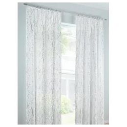 Gardine Heine HOME Gr. 4, silber (silberfarben), B:135cm H:245cm, Polyester, Gardinen