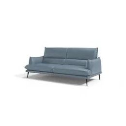 2,5-Sitzer Egoitaliano "FUNNY, hochwertiges und aktuelles Design, bequeme Rückenlehne" Sofas Gr. B/H/T: 210cm x 90cm x 95cm, Leder, blau (himmelblau) toller Sitzkomfort