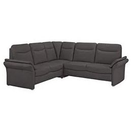 Ecksofa Home Affaire "Tahoma L-Form" Sofas Gr. B/H/T: 251cm x 103cm x 231cm, NaturLEDER-Kunstleder, langer Schenkel rechts, ohne Bettfunktion-ohne Schublade-ohne Relaxfunktion, braun (mokka) mit Armlehnfunktion, wahlweise Bettfunktion, Schublade, Relaxfunktion