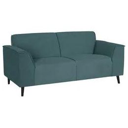 2-Sitzer DOMO collection "Amora" Sofas Gr. B/H/T: 178cm x 81cm x 90cm, Chenille-Optik, Mit Federkern, blau (petrol) mit Federkern