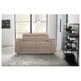 2-Sitzer NICOLETTI HOME "Seattle" Sofas Gr. B/H/T: 170cm x 84cm x 99cm, Luxus-Microfaser Wildlederoptik, ohne Relaxfunktion, beige Breite 170 cm, wahlweise mit oder ohne elektrischer Relaxfunktion