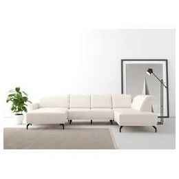 Sit & More Wohnlandschaft SIT & MORE "Bailando U-Form" Sofas Gr. B/H/T: 337cm x 84cm x 205cm, Luxus-Microfaser ALTARA NUBUCK, Ottomane rechts, mit Kopfteilverstellung-mit Vorziehsitz motorisch, beige (creme) wahlweise mit Kopfteilverstellung und Vorziehsitz, motorisch