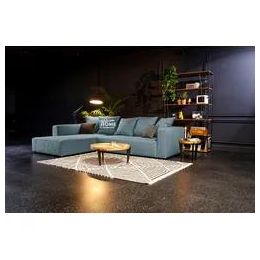 Ecksofa Tom Tailor HOME "HEAVEN CASUAL XL" Sofas Gr. B/H/T: 302cm x 85cm x 221cm, Struktur grob TCU, Recamiere links, mit Bettfunktion-mit Bettkasten, blau (fresh blue tcu 6) aus der COLORS COLLECTION, wahlweise mit Bettfunktion & Bettkasten