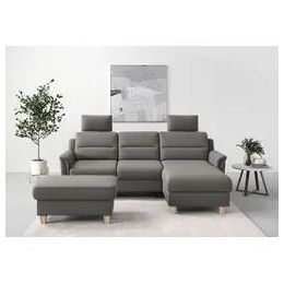 Sit & More Ecksofa SIT & MORE "Farö L-Form" Sofas Gr. B/H/T: 234cm x 90cm x 168cm, Luxus-Microfaser Euphoria, Recamiere rechts, mit Bettfunktion-mit Bettkasten, braun (schlamm) inklusive Federkern, wahlweise mit Bettfunktion und Bettkasten