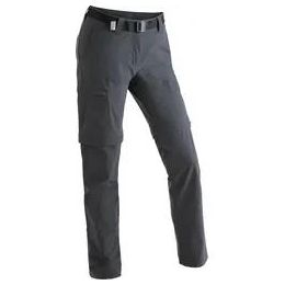 Funktionshose Maier Sports "Inara slim zip" Gr. 17, Kurzgrößen, grau Damen Hosen Wanderhose, zipp-off Outdoor-Hose, 4 Taschen, Slim Fit