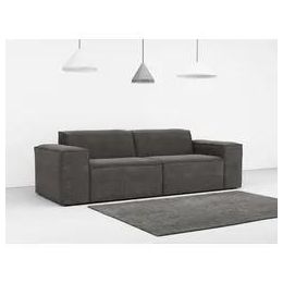 3-Sitzer RAUM.ID "Norvid" Sofas Gr. B/H/T: 240cm x 75cm x 93cm, Struktur weich, mit Federkern, grau (dark gray) modular, wahlweise mit Kaltschaum, Komfortschaum oder Taschenfederkern