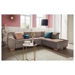 Sit & More Ecksofa SIT & MORE "Santo L-Form" Sofas Gr. B/H/T: 272cm x 82cm x 206cm, Struktur weich, langer Schenkel links, Mit Bettfunktion, braun (savannah) mit Federkern, wahlweise Bettfunktion und Stauraum