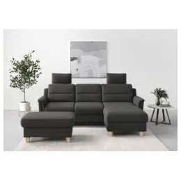 Sit & More Ecksofa SIT & MORE "Farö L-Form" Sofas Gr. B/H/T: 234cm x 90cm x 168cm, Luxus-Microfaser Euphoria, Recamiere rechts, ohne Bettfunktion-ohne Bettkasten, grau (fango) inklusive Federkern, wahlweise mit Bettfunktion und Bettkasten