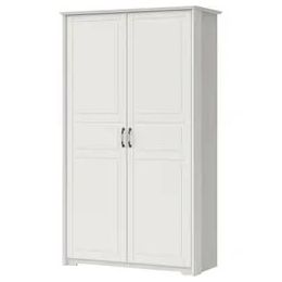 Kleiderschrank Home Affaire "Evergreen", weiß (elfenbeinfarben, weiß), B:131cm H:224cm T:58cm, MDF, Spanplatte, Schränke, Drehtürenschrank Kleiderschrank, hochwertig UV lackiert, Drehtürenschrank im Landhaus Stil