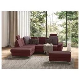 Sit & More Ecksofa SIT & MORE "Padua L-Form" Sofas Gr. B/H/T: 276cm x 89cm x 228cm, Microfaser, Ottomane links, mit Sitztiefenverstellung-mit Armteilfunktion, rot (bordeaux) inklusive Sitztiefenverstellung, Armteilfunktion und Federkern