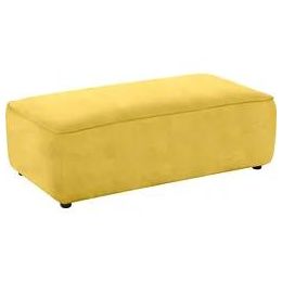 Hocker W.Schillig "around-the-block" Gr. B/H/T: 120cm x 39cm x 60cm, Longlife Xtra-Leder Z69, gelb (lemon z69) mit eleganter Biese