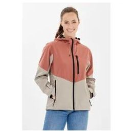 Softshelljacke WHISTLER "Rosea" Gr. 42, braun (braun, rosa) Damen Jacken aus wind- und wasserdichtem Funktionsmaterial