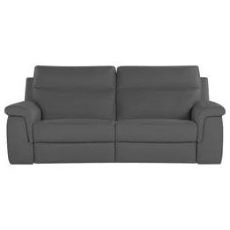 3-Sitzer NICOLETTI HOME "Alan" Sofas Gr. B/H/T: 210cm x 99cm x 94cm, Luxus-Microfaser Wildlederoptik, ohne Relaxfunktion, grau (dunkelgrau) Breite 210 cm, wahlweise mit Relaxfunktion