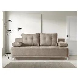 Schlafsofa WERK2 "Madrid" Sofas Gr. B/H/T: 200cm x 93cm x 93cm, Luxus-Microfaser weich, Schlafsofa mit Bettkasten, beige 2-Sitzer Sofa & Schlafcouch