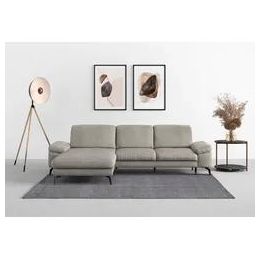 Sit & More Ecksofa SIT&MORE "Cabana L-Form" Sofas Gr. B/H/T: 301 cm x 84 cm x 195 cm, Feincord, mega-Recamiere links, ohne Sitztiefenverstellung-ohne Kopfteilverstellung-ohne Armlehnfunktion-mit Federkern, grau (steel) Recamiere, wahlweise mit Sitztiefen-, Armlehnen- und Kopfteilfunktion