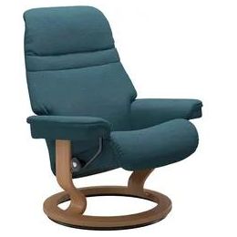 Relaxsessel stressless "Sunrise", blau (petrol q2 faron), B:79cm H:103cm T:73cm, Leder BATICK: BATICK ist ein leicht korrigiertes, durchgefärbtes und genarbtes Möbelleder, bei dem die meisten Unebenheiten und Spuren in der Regel entfernt wurden., Leder PALOMA: PALOMA ist ein durchgefärbtes Semianilin-Möbelleder mit natürlicher Narbung., ROHLEDER Stoff Q2 FARON: Ein fester zuverlässiger Bouclu00e9 