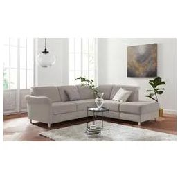 Sit & More Ecksofa SIT & MORE "Darwin L-Form" Sofas Gr. B/H/T: 249cm x 83cm x 221cm, Luxus-Microfaser Euphoria, Ottomane rechts, ohne Kopfteilverstellung-ohne Bettfunktion-ohne Stauraum, grau (elefant) inklusive Federkern, wahlweise mit Kopfteilverstellung, Bettfunktion