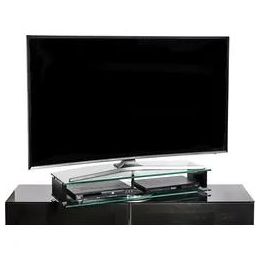 TV-Board Jahnke "Z- DA 90" Sideboards Gr. B/H/T: 90cm x 14,6cm x 38cm, schwarz (klarglas/schwarz/schwarz) Drehbarer TV- Aufsatz zur Unterbringung von Receivern