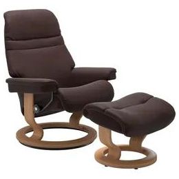 Relaxsessel stressless "Sunrise" Sessel Gr. Leder PALOMA, Relaxfunktion-Drehfunktion-PlusTMSystem-Gleitsystem, B/H/T: 88cm x 103cm x 78cm, braun (chocolate paloma) mit Classic Base, Größe L, Gestell Eiche