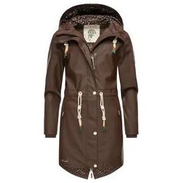 Regenjacke Navahoo "Tropical Stormoo" Gr. M (38), braun (dunkelbraun) Damen Jacken modischer Outdoor Regenmantel