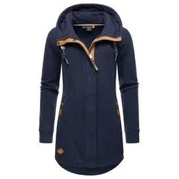 Parka Ragwear "Letti Fleece" Gr. M (38), blau (navy) Damen Jacken Sportliche Fleecejacke mit Kapuze