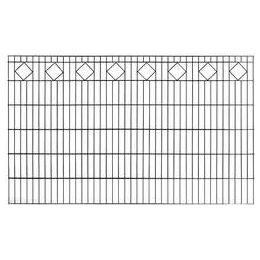 KRAUS Doppelstabmattenzaun "Schmuckmatte-60x40" Zaunelemente anthrazit, 120 cm hoch, 2 m Verlängerungsmatte, 1 Pfosten Gr. H/L: 120cm x 2 m, Pfosten:, grau (anthrazit)