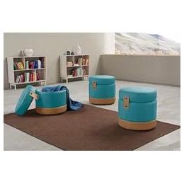 Hocker Egoitaliano "Tonder, Designhocker als Blickfang mit tollen Details", blau (türkis), B:50cm H:50cm T:50cm, Leder CAREZZA (echtes Rindsleder) ist ein Naturleder, dass die ursprünglichen Eigenschaften der Haut nicht verändert. Das Vorhandensein von verheilten Narben, Körnungsunterschiede, Falten, Adern, Unterschiede in den Farbtönen und andere Spuren, die die Natur auf diesen Fellen hinterlass